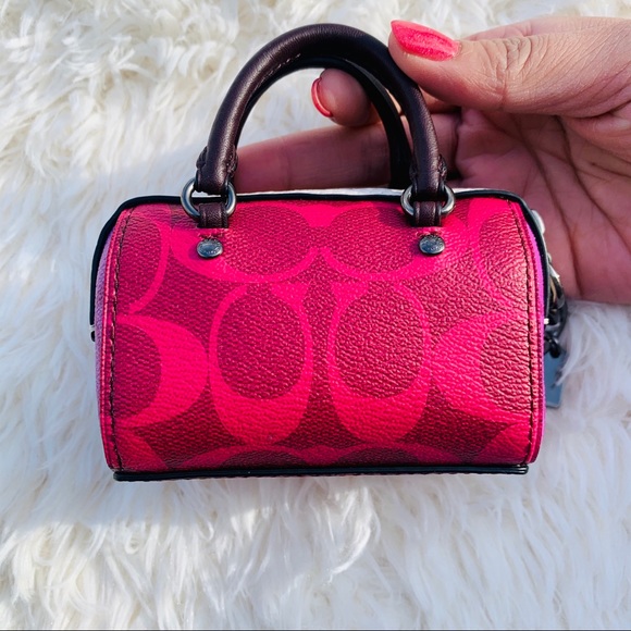 Coach | Accessories | Coach Multicolor Signature Rowan Coin Bag Charm ...